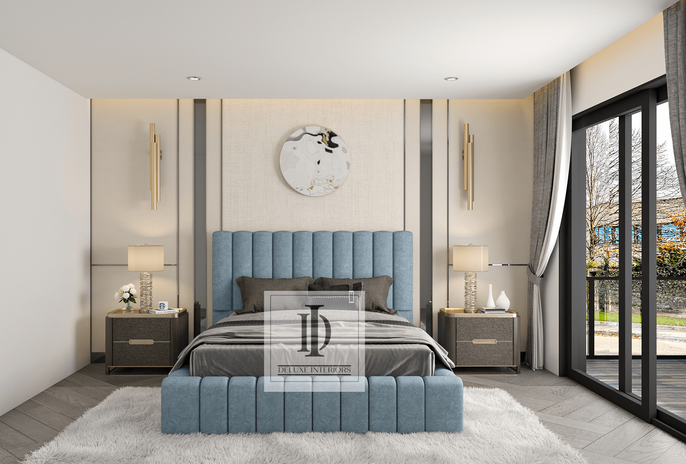 Sound Sleeper Panelled Headboard Stripe Bed